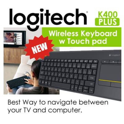 Jual Logitech K400 Plus Wireless Touch K 400 Keyboard / Wireless ...