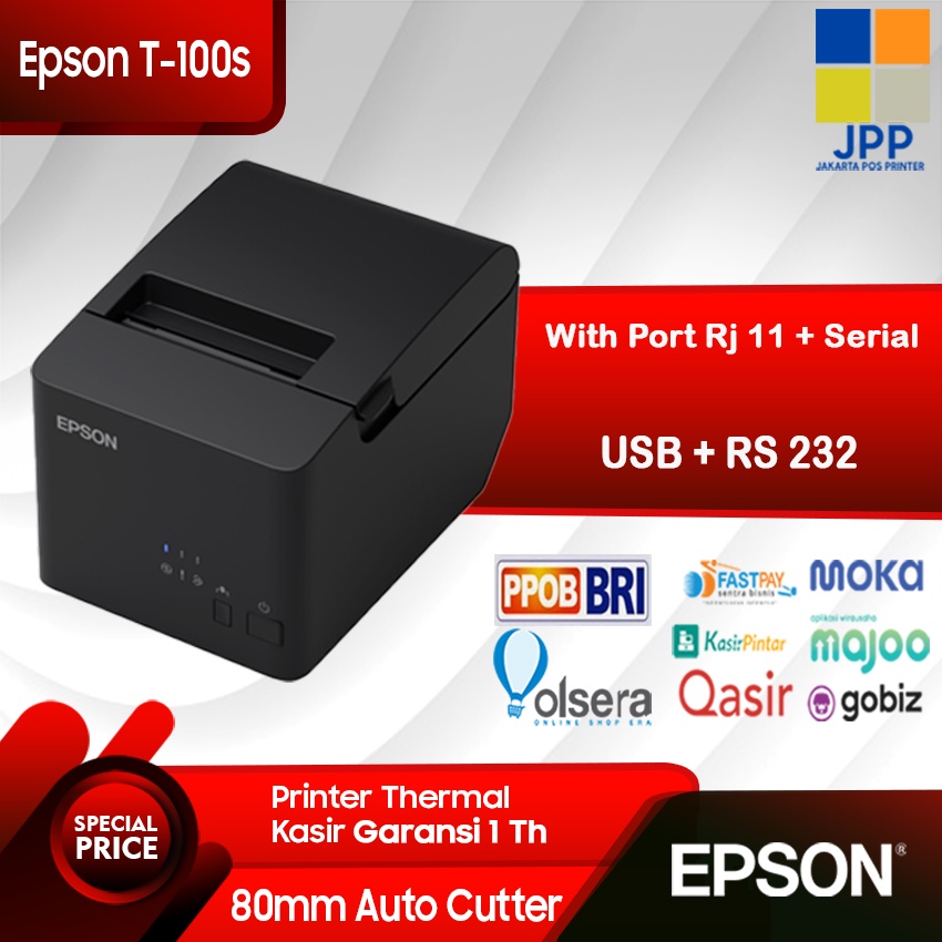 Jual PRINTER KASIR EPSON TMT-100S THERMAL USB/SERIAL | Shopee Indonesia