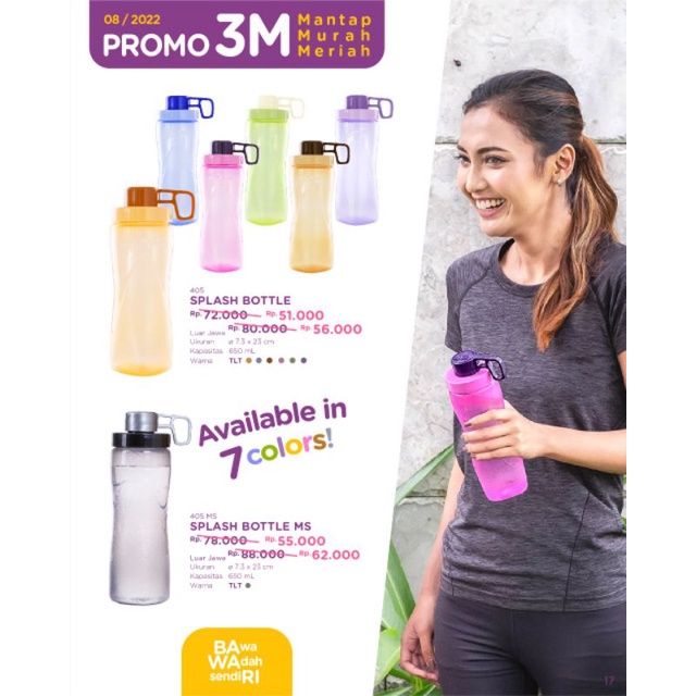 Jual Twin Tulipware botol minum praktis mudah dibersihkan isi 650ml ...