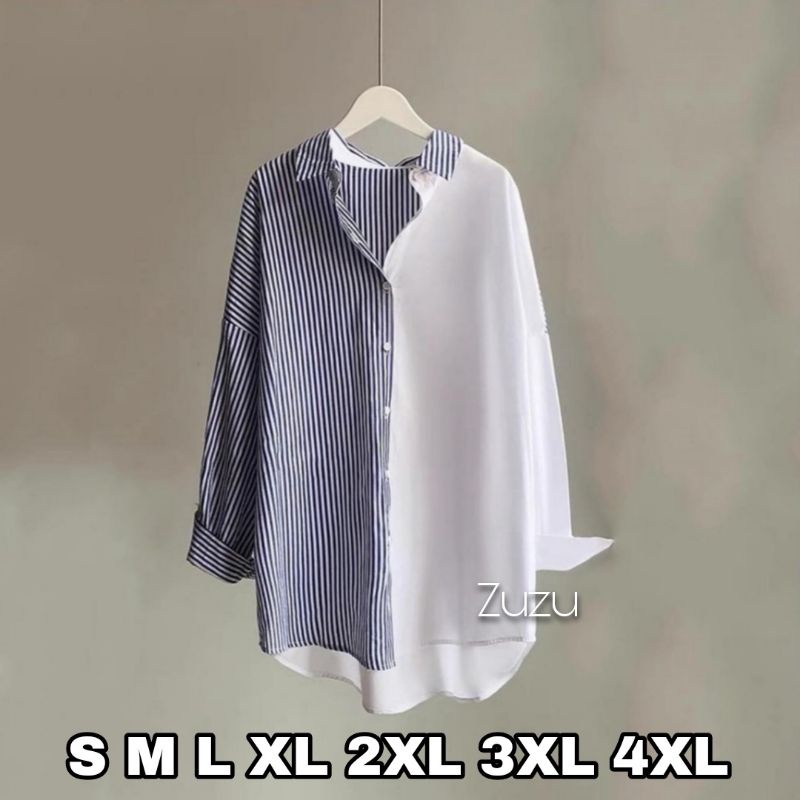 Jual Zuzu Kemeja Big Size Kemeja Wanita Jumbo Over Size Ukuran S M L XL 2XL 3XL 4XL XXL XXXL ...