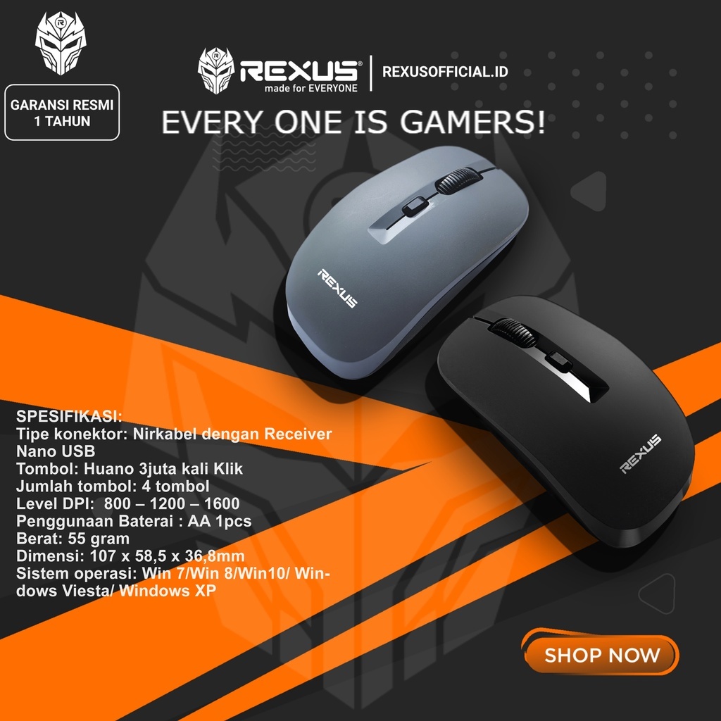Jual Mouse silent click Original Rexus Mouse Wireless Office Q20 Silent ...