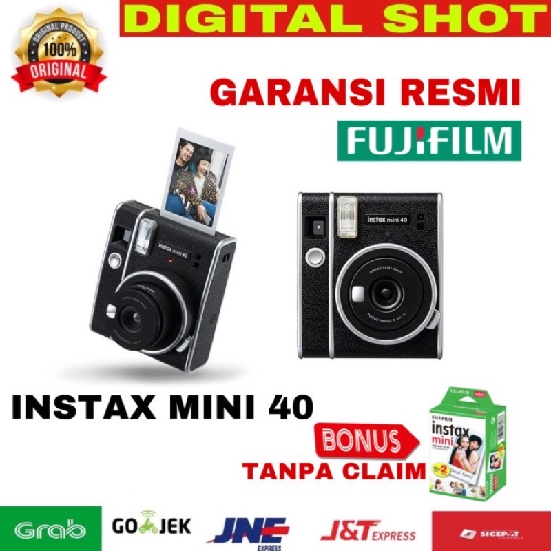 Jual Fujifilm Instax Mini 40 / instant Camera Film Fuji Mini40 Black Edition Garansi Resmi ...