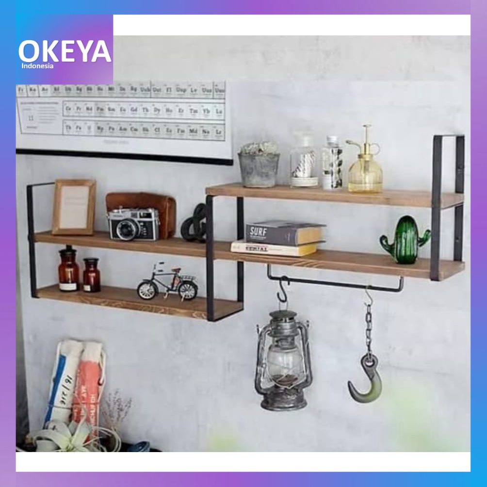 Jual Rak Dinding Triple lebar 20 cm | Rak buku TORA 3 ambalan material ...