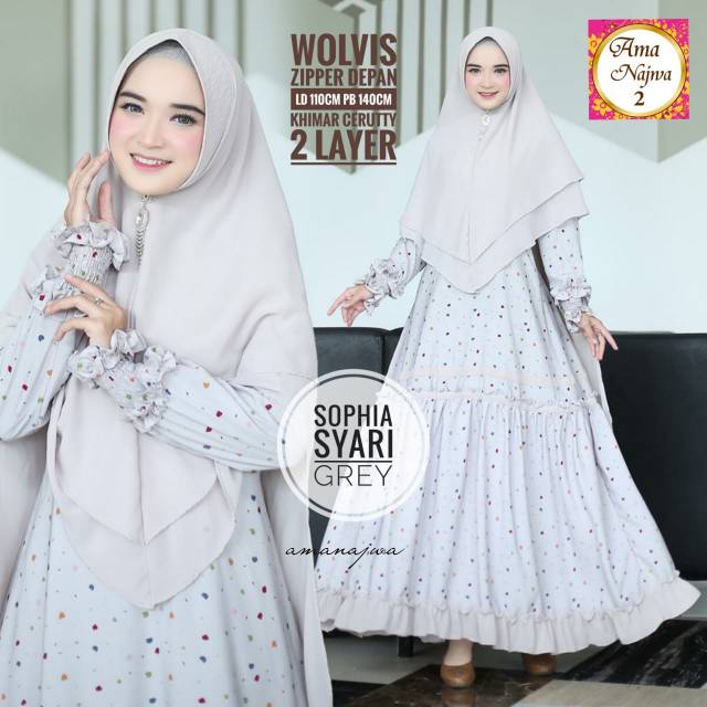 Jual Sophia syar'i dress by Ama Najwa | Shopee Indonesia