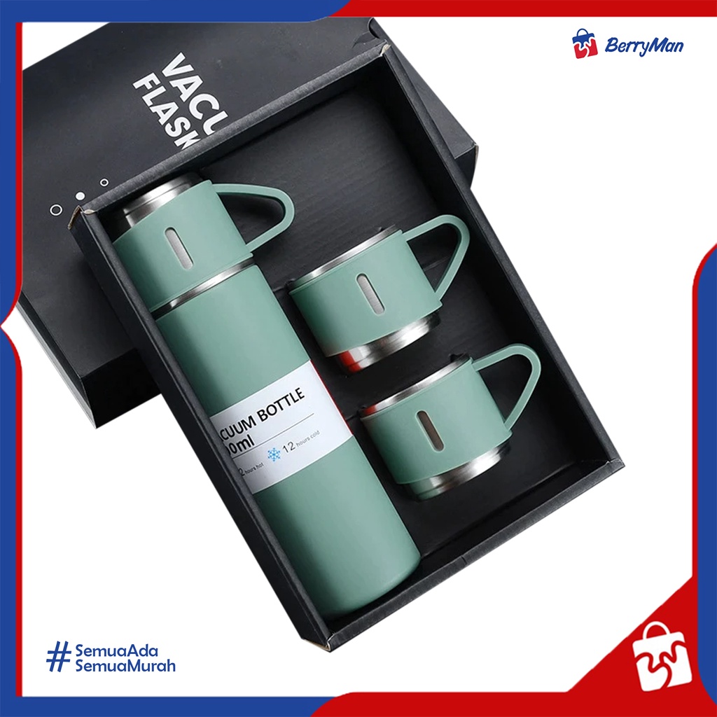 Jual Set Termos Sultan Vacuum Flask Premium Cangkir 3 in 1 500 ml ...