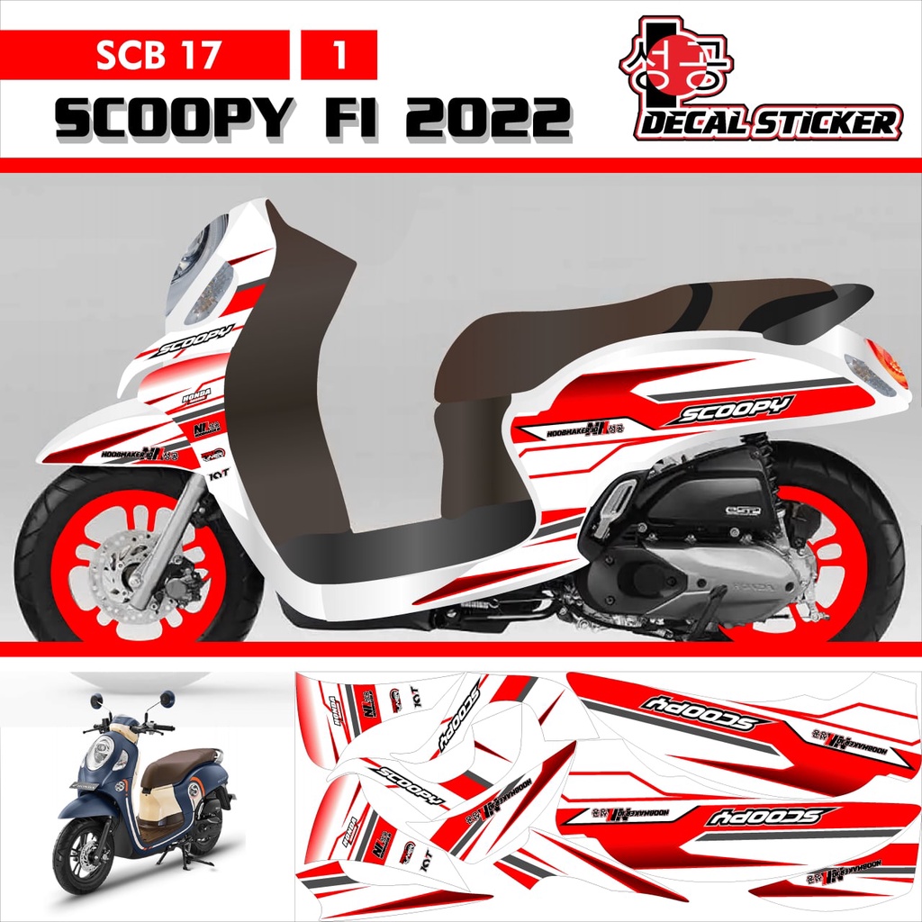 Jual SCB 17 DECAL STICKER SCOOPY FI 2021 - 2022 SPORTY | Shopee Indonesia