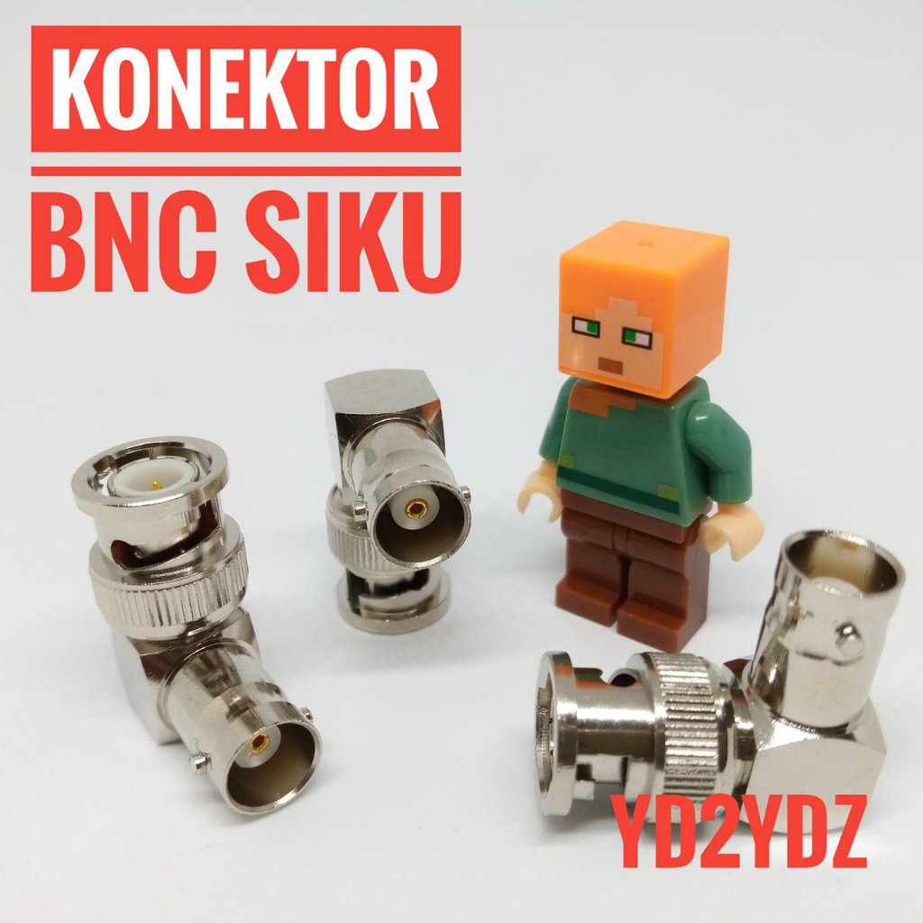 Jual konektor bnc male to bnc female siku connector converter right angle antenna radio bnc ht ...