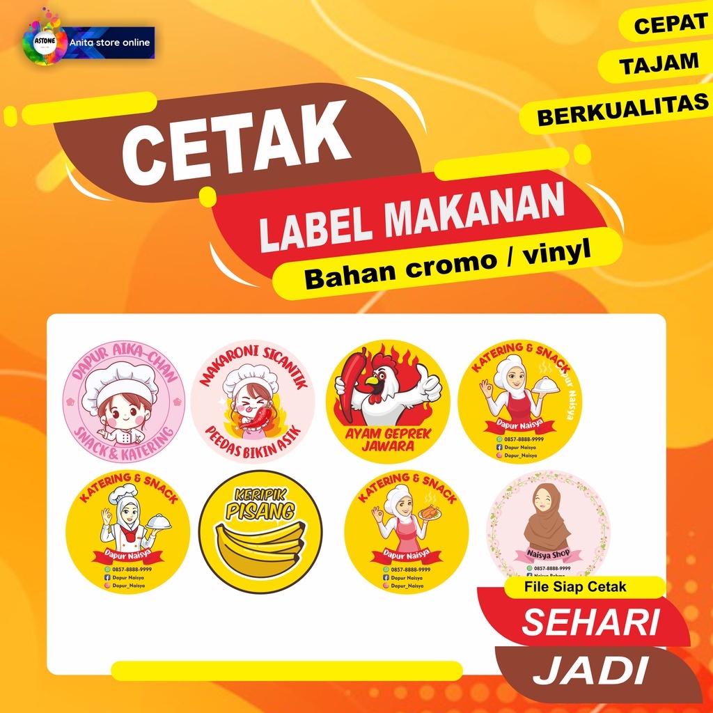 Jual ASTONE CETAK Sticker LABEL Makanan / A3 Stiker label | Shopee ...