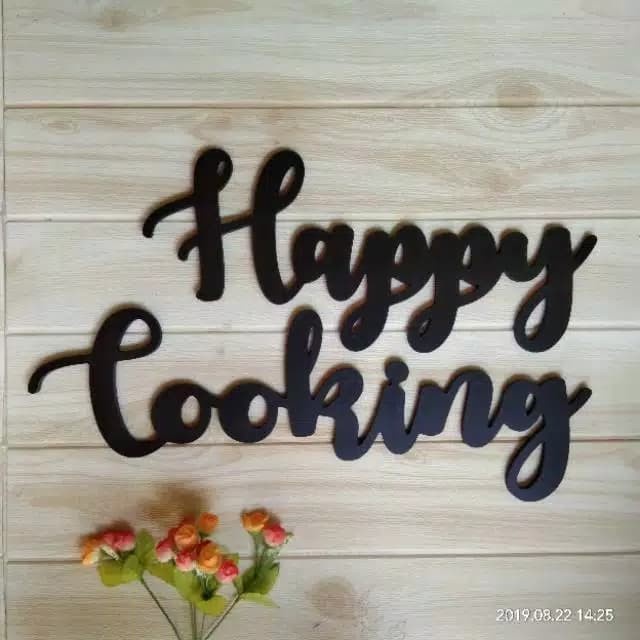 Jual Tulisan Happy Cooking Huruf Kayu Hiasan Dinding Dapur | Shopee ...