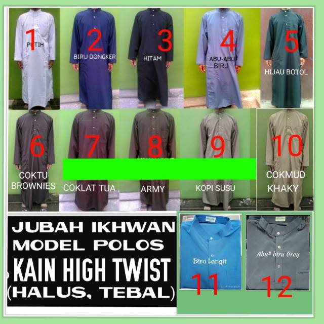 Jual GAMIS JUBAH IKHWAN PRIA LAKI POLOS HALUS TEBAL AWET TEBAL ...
