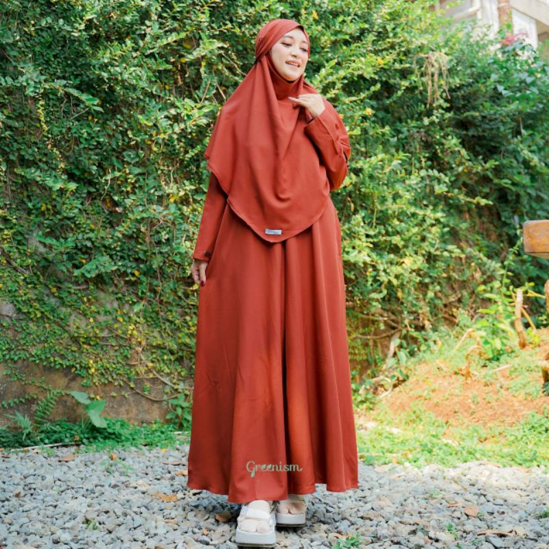 Jual RAWDAH SET BY GREENISM ORIGINAL ONE SET GAMIS KHIMAR MASKER KHIMAR ...