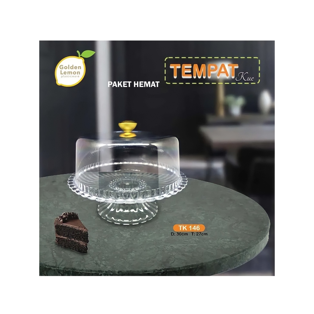 Jual Mitra Loka Tempat Kue Bulat Cantik Bening TK 146 Golden Lemon Cake ...