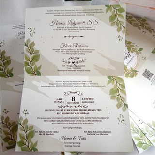 Jual Undangan Pernikahan Landscape Green Leaf Undangan Pernikahan Bahan ...