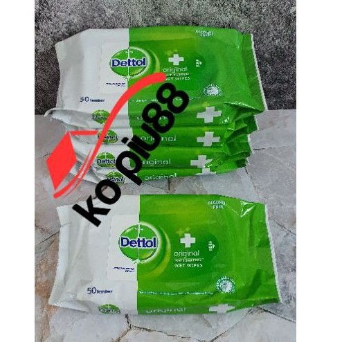 Jual Dettol Tissue Basah Anti Bakteri /Wet Wipes 50lbr (265gr) | Shopee ...