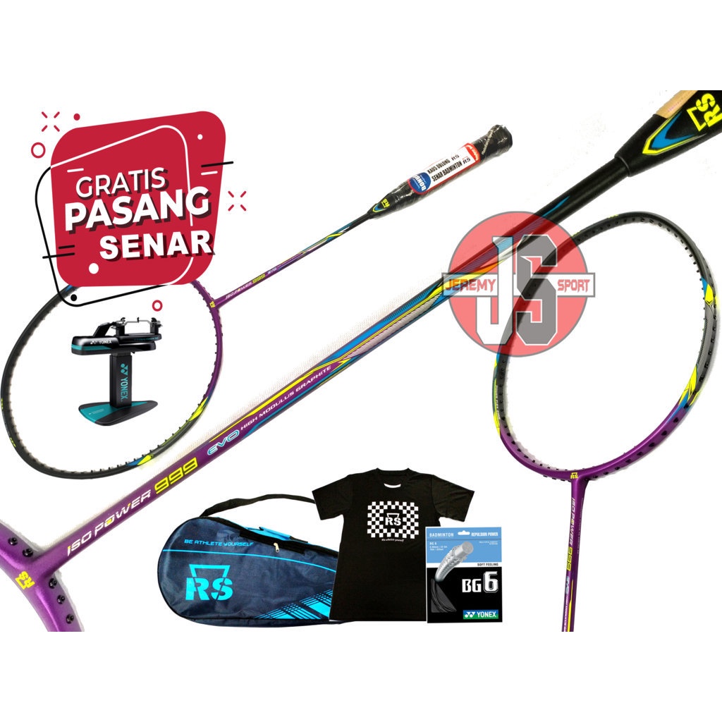 Jual Raket Badminton - Bulutangkis RS Iso Power 999 Evo Plus Tas Kaos ...