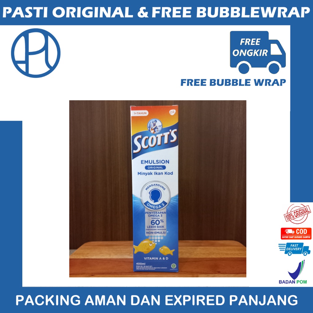 Jual SCOTTS EMULSION COD LIVER OIL 400ML SEMUA VARIAN ORIGINAL PUTIH ...