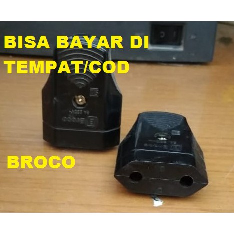 Jual Contra Steker BROCO HITAM Gepeng (Female) Jek Kontra Colokan ...