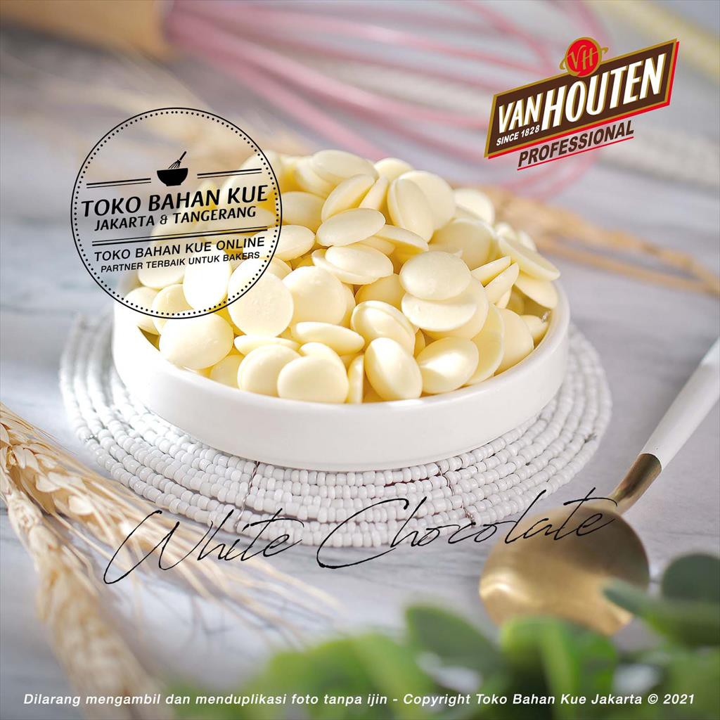 Jual Van Houten-Chocolate White 27,8% Couverture Coin 1kg Coklat Putih | Shopee Indonesia