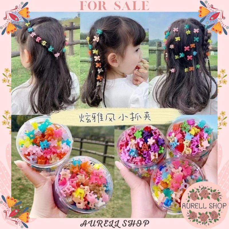Jual (COD)10pcs Jepit rambut anak jepit poni bunga mini lucu colorful ...