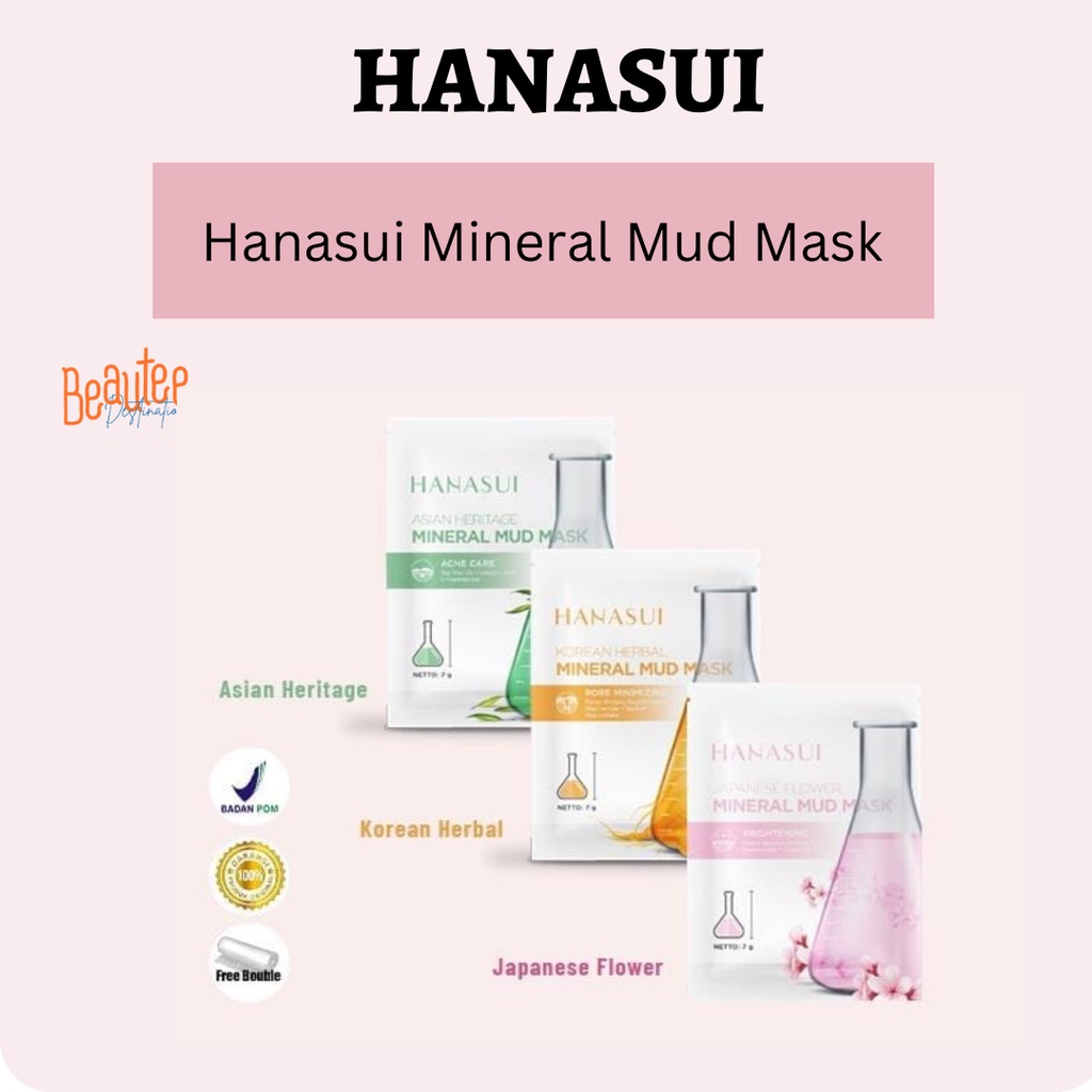 Jual Hanasui Mineral Mud Mask [Japanese Flower | Korean Herbal | Asian ...