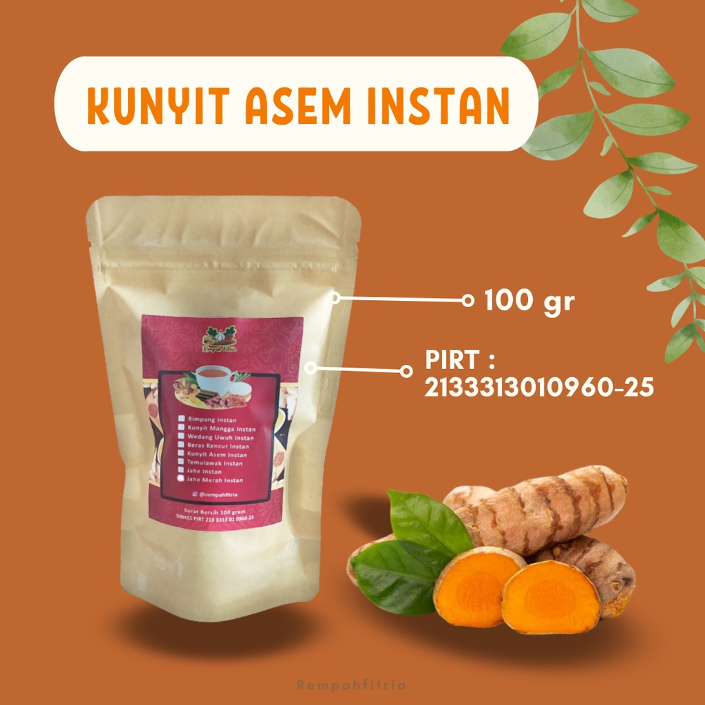 Jual Jamu Minuman Kunyit Kunir Asem Asam Jawa Instan Rempahfitria 230 ...
