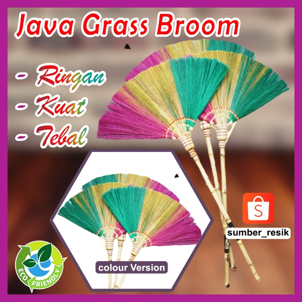 Jual Glaga Java Broom | Sapu Rumput Deluxe Lurus BONUS KAIN CEMPAL dan SAPU TEBAH KASUR | Shopee ...