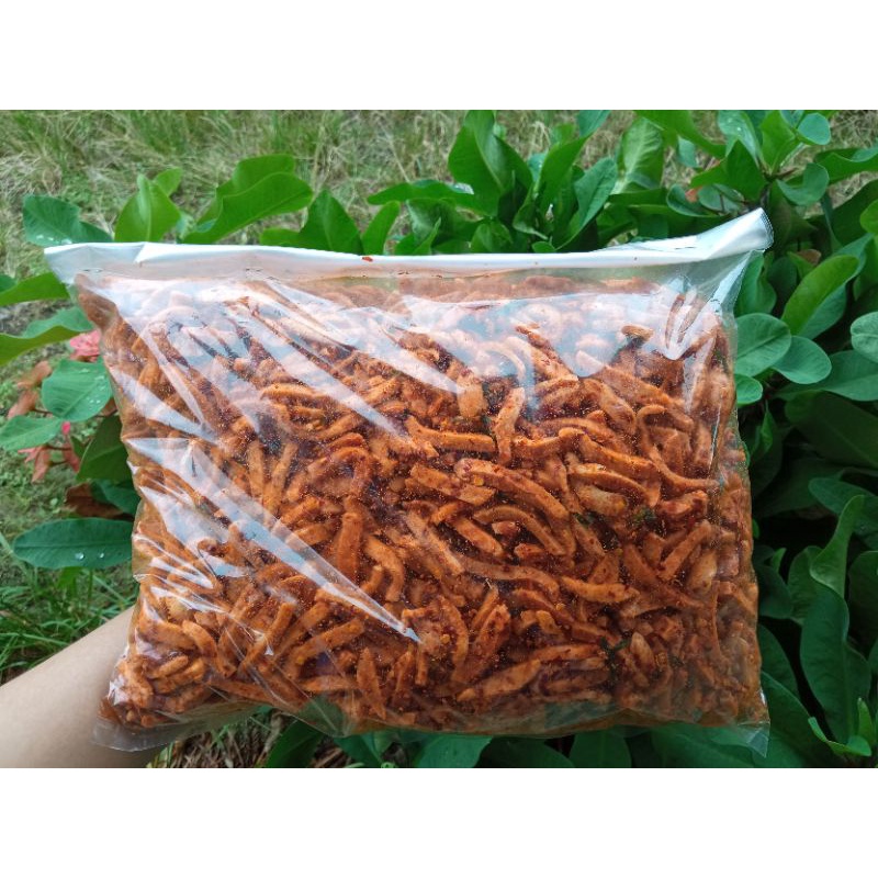 Jual jajanan hits basreng stick pedas daun jeruk 1kg | Shopee Indonesia