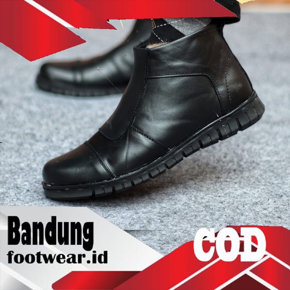 Jual CARIBUES Sepatu Pria Kulit Sepatu Boots Pria Zipper Resleting ...