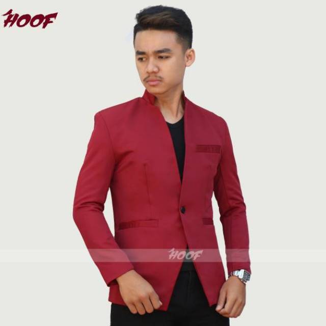 Jual BLAZER PRIA REDWINE - Jas Cowok Merah Slimfit Formal Casual Nikah ...