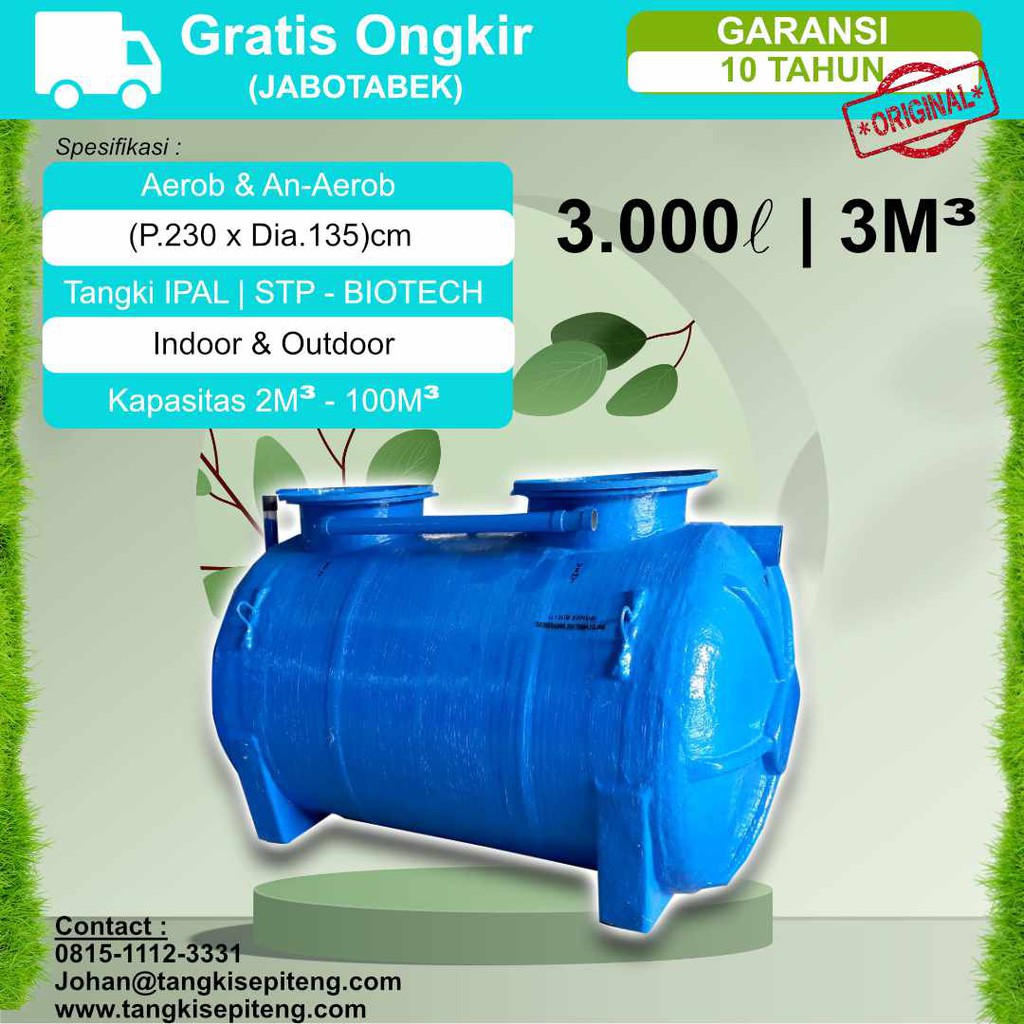 Jual Tangki IPAL 3000 liter/3m3 - TANGKI BIOTECH | Shopee Indonesia