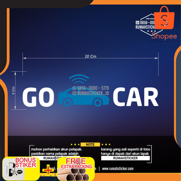 Jual Sticker Stiker Cutting Logo GOCAR GO CAR Keren | Shopee Indonesia