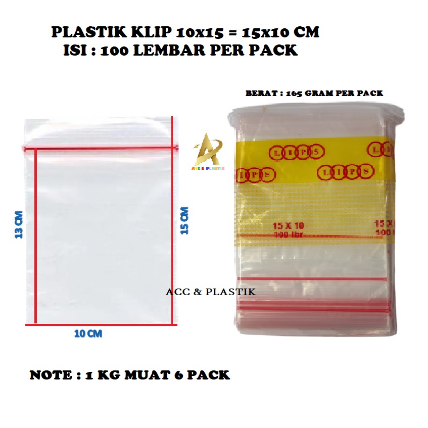 Jual PLASTIK KLIP PE 10X15 CM PLASTIK SEALER KLIP 10X15CM Plastik Klip ...