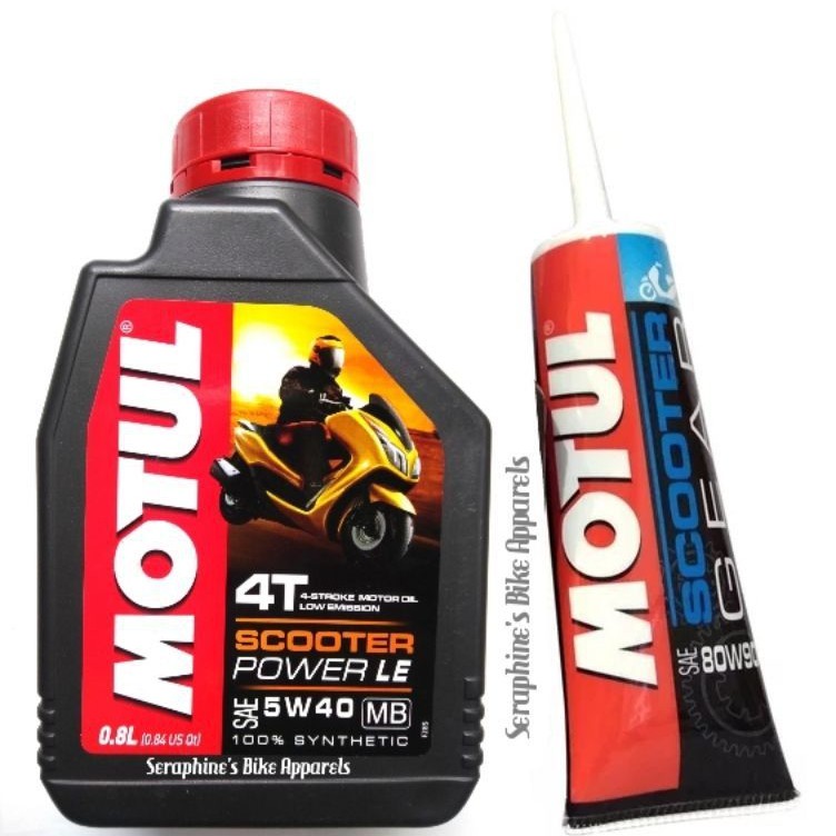 Jual PAKET MOTUL SCOOTER POWER LE 5W40 0.8L + OLI GEAR GARDAN MOTUL ...