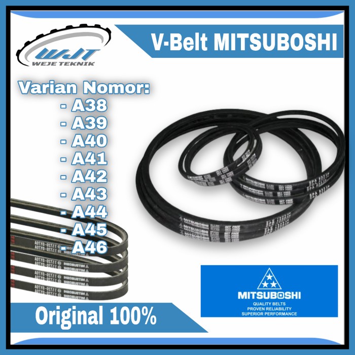 Jual V-Belt Vanbelt Fanbel MITSUBOSHI A38 A39 A40 A41 A42 A43 A44 A45 ...