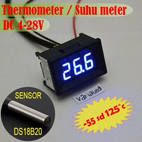 Jual Digital Thermometer Suhu Meter Temperatur -55 sd 125 c BLUE with ...