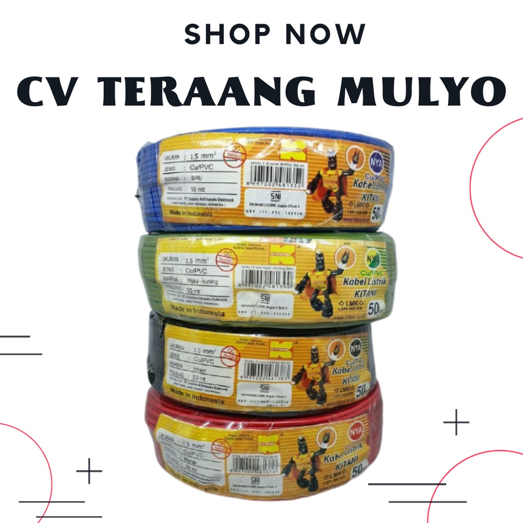 Jual KABEL ENGKEL ISI 1 / KABEL NYA 1.5MM 50 Meter Full Tembaga KITANI ...