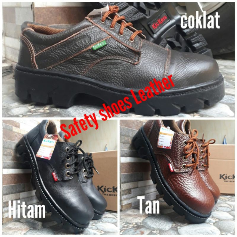 Jual Sepatu safety saveti low cut ujung besi kulit asli kickers 02 ...