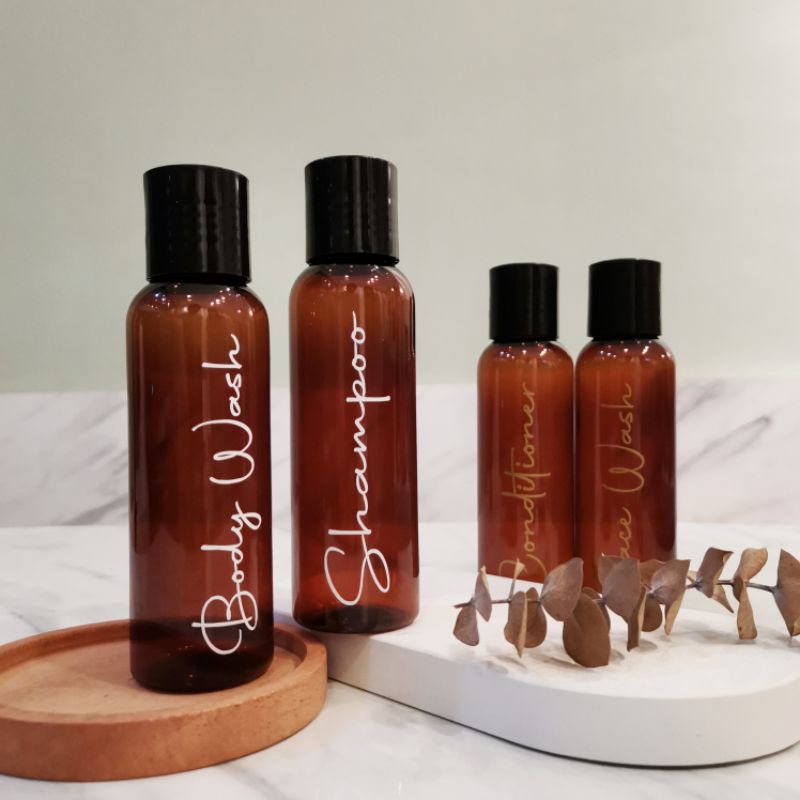 Jual Botol BROWN AMBER LUXE 100 ML Aesthetic Bottle Organizer TRAVEL ...