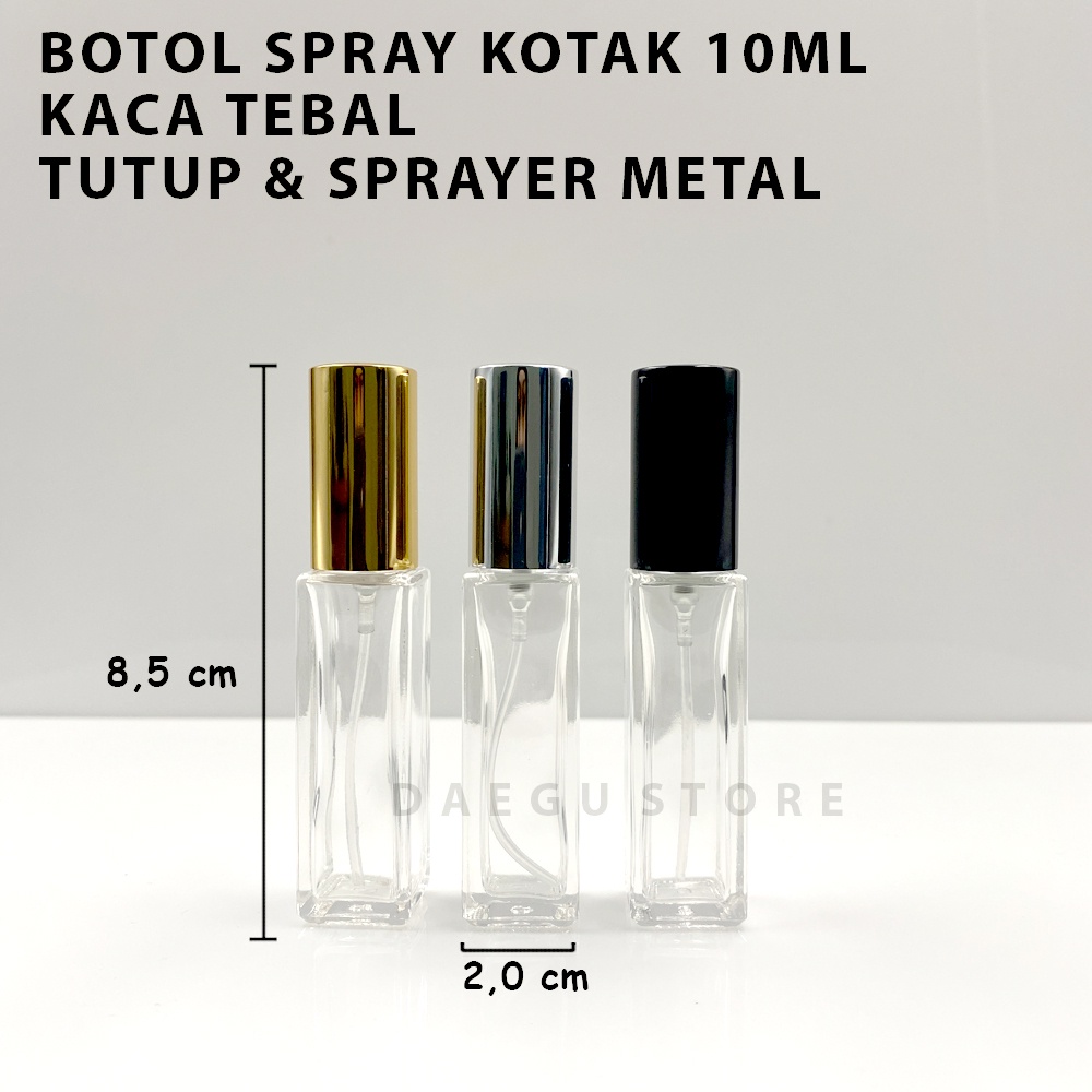 Jual Botol Spray 10ml Kotak Kaca Tebal - Parfum Refill Isi Ulang Travel | Shopee Indonesia