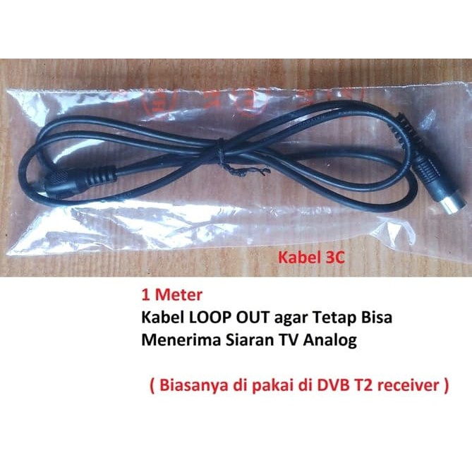 Jual Kabel antena loop 3C untuk receiver dvb T2 1 meter Er~744 | Shopee ...