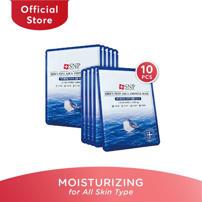 Jual SNP Birds Nest Aqua Ampoule Mask Bundle 10 pcs | Shopee Indonesia