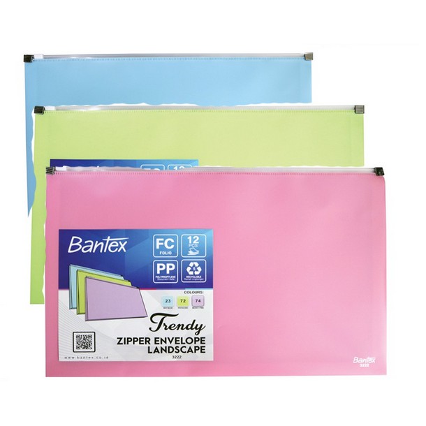 Jual Bantex Trendy Zipper Envelope / Map Landscape Tempat Surat Berkas ...
