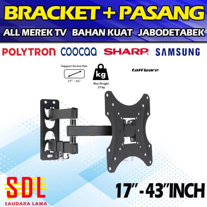 Jual Bracket Tv Monitor Led Lcd 14" - 43" inch Plus Instalasi Atau ...