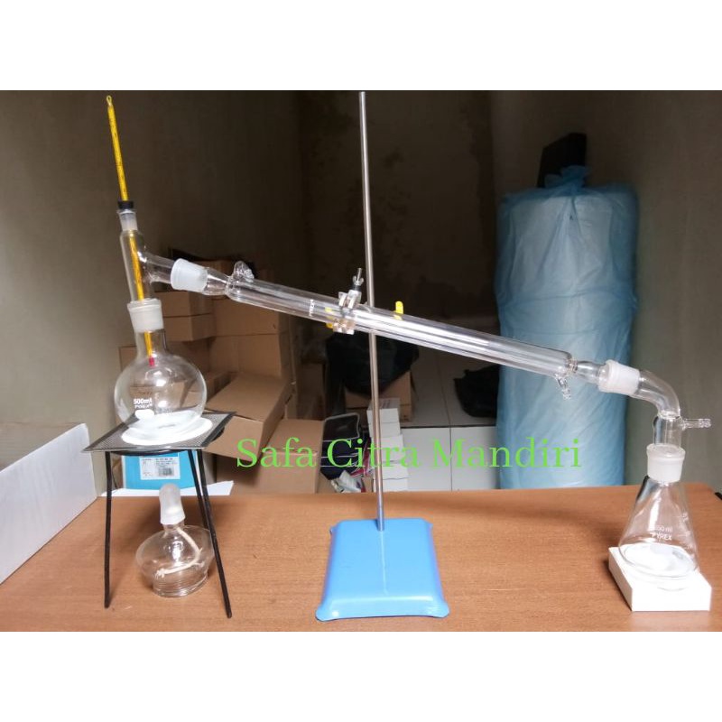 Jual Alat Destilasi Sederhana 500 ml Pyrex / Destilasi Full Set Pyrex ...