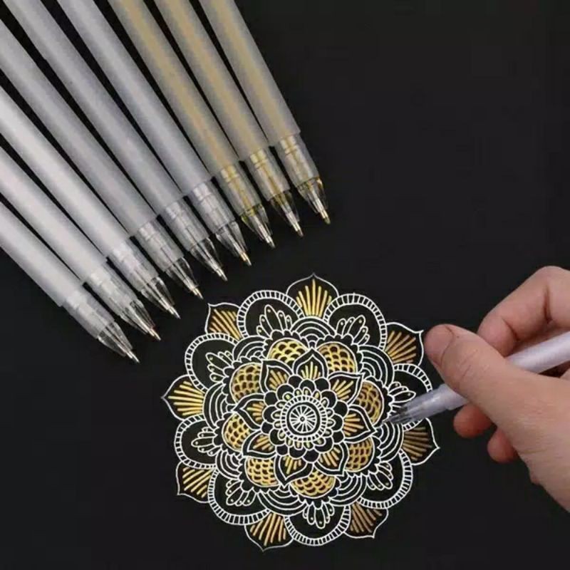 Jual Pen / Pena / Pulpen Gel Warna Putih untuk Sketsa Dan Gambar Kertas ...