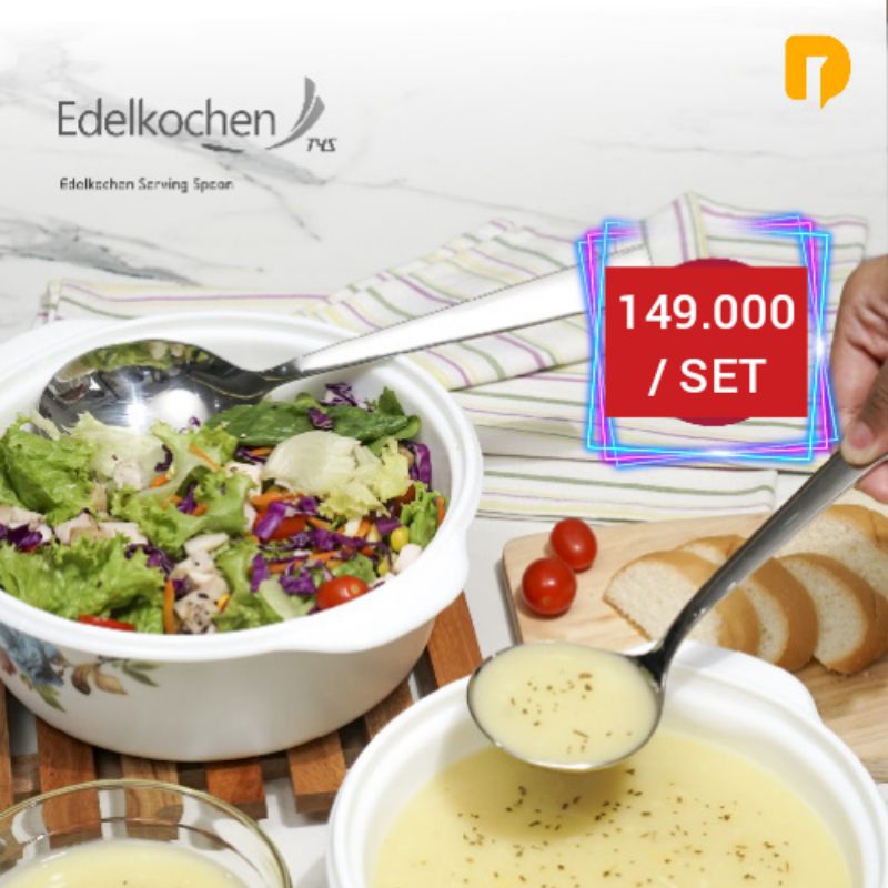 Jual Perlengkapan Meja Makan, Peralatan Makan, Set Sendok Penyajian - Edelkochen Serving Spoon ...