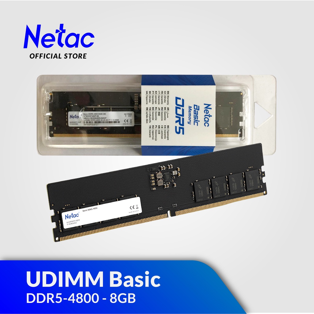 Jual Netac U-DIMM Basic DDR5-4800 8GB C40 (8G x 1) | Shopee Indonesia