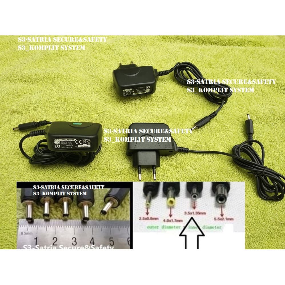 Jual LG Adaptor 5V 1A Jack DC 3.5 x 1.35 ukuran 3.5mm x 1.35mm | Shopee ...