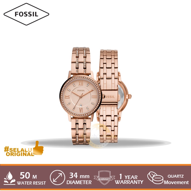 Jual Fossil ES4879 Gwen Three-Hand Date Rose Gold-Tone Stainless Steel ...