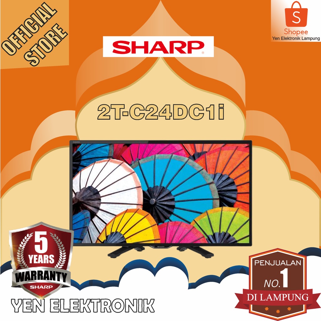 Jual TV SHARP 2T C24DC1i Digital | 24" inch TV LED Garansi Resmi SHARP 1 Tahun | Shopee Indonesia